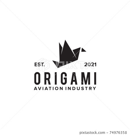 Aviation logo design with using icon of origami... - Stock Illustration ...