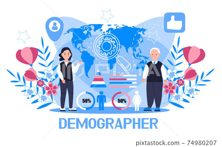 Demographer concept vector for landing page.... - Stock Illustration ...