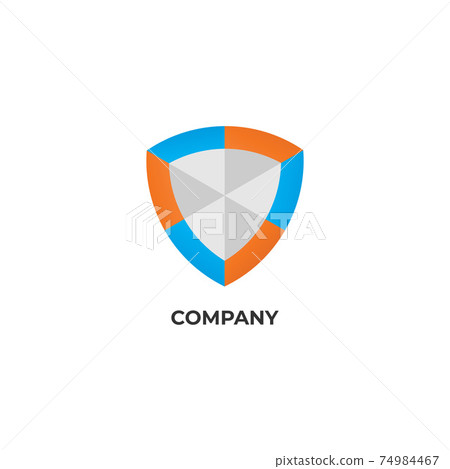 Colorful shield sign illustration. Tosca blue,... - Stock Illustration ...