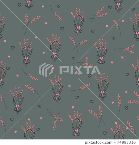 Flower bouquets and flower stems falling... - Stock Illustration ...