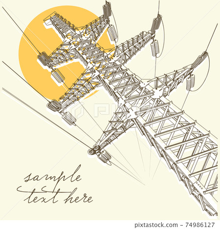 Power Transmission Line, vector illustration - Stock Illustration ...