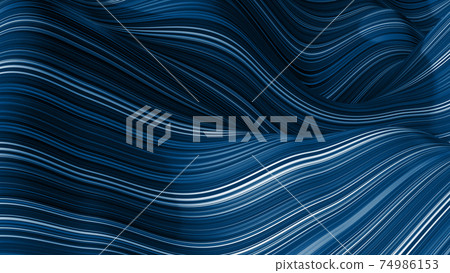 Blue line art. 3D rendering - Stock Illustration [74986153] - PIXTA