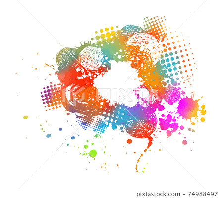 Multi color blots background. Grunge texture... - Stock Illustration ...