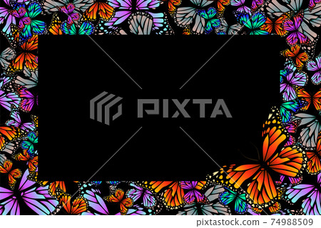 Horizontal frame with butterflies. Vector... - Stock Illustration ...