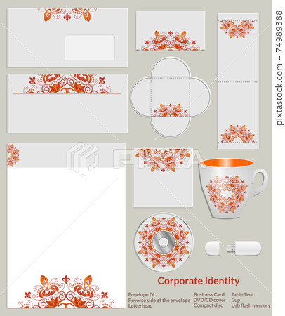 Design of corporate identity. Bright red and... - Stock Illustration ...