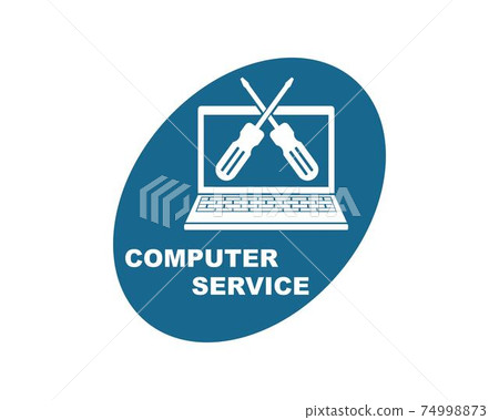 computer service and repair logo icon vector... - Stock Illustration ...