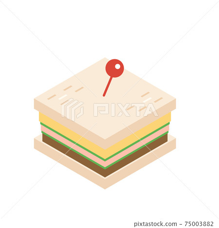Illustration of a square sandwich isometric - Stock Illustration ...