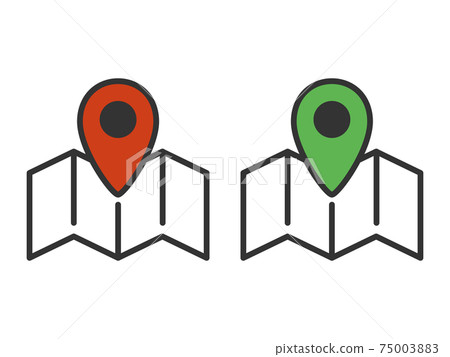 Icon set of current location on map - Stock Illustration [75003883] - PIXTA