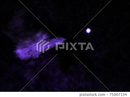 Star field and distant cold space nebula. - Stock Illustration ...