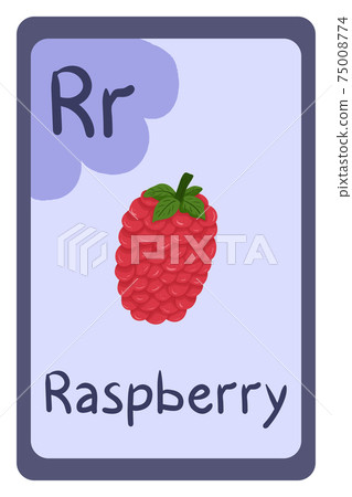 Colorful abc education flash card, Letter R -... - Stock Illustration ...