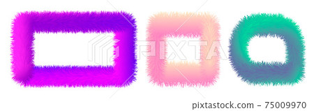 Set of colorful fur frames isolated. Vector... - Stock Illustration ...