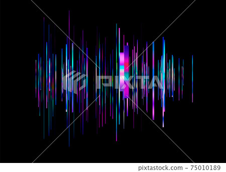 Trendy line art pattern with glitch on dark... - Stock Illustration ...