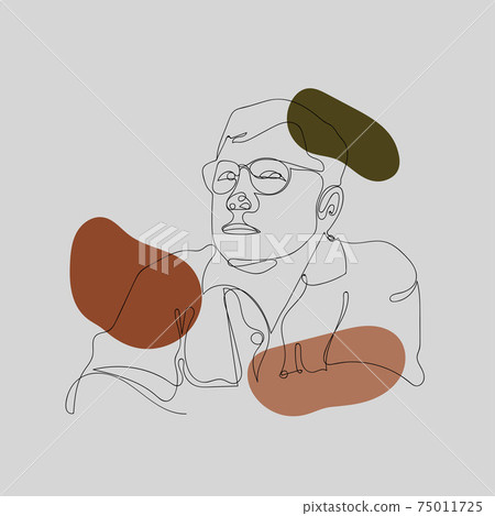 Abstract men face drawing of illustration style... - Stock Illustration ...