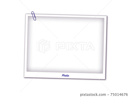 Cheki style photo frame / blue, transparent... - Stock Illustration ...