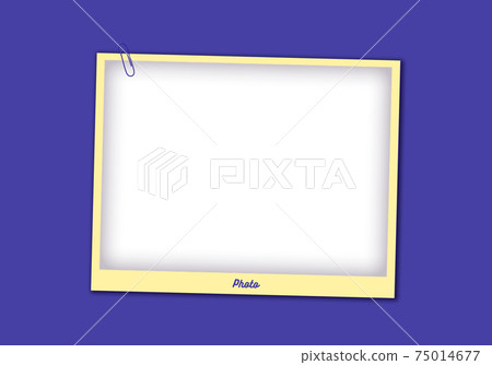 Cheki style photo frame / blue / template - Stock Illustration ...