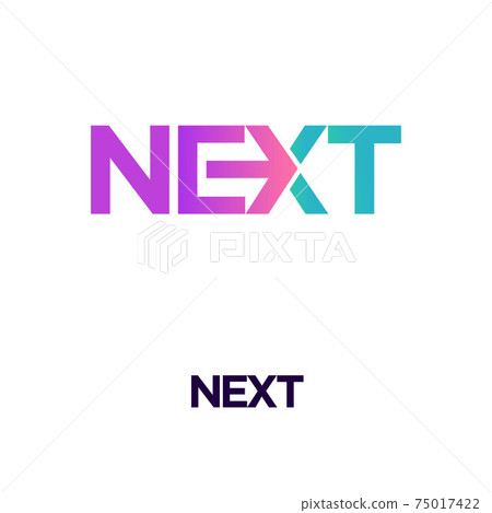 Next word with arrow Letter Logo design Template - Stock Illustration ...