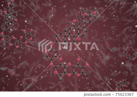 Digoxin molecule. Ball-and-stick molecular... - Stock Illustration ...