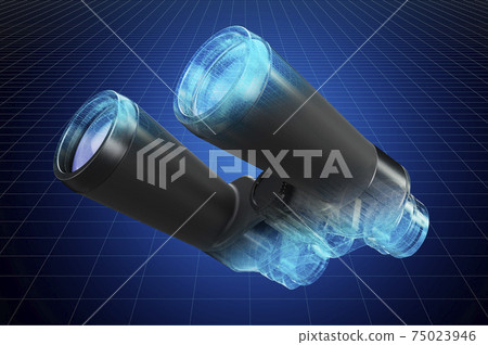 Visualization 3d cad model of binocular... - Stock Illustration ...