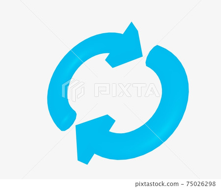 Material of blue loop arrow seen from an angle - Stock Illustration ...