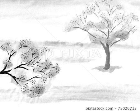 Illustration of a tree (hand-painted background... - Stock Illustration ...