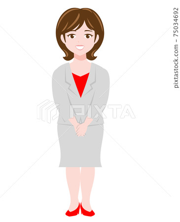 Female moderator caster business illustration... - Stock Illustration ...