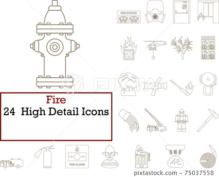 Fire Icon Set - Stock Illustration [75037558] - PIXTA