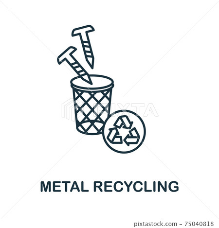 Metal Recycling icon. Simple illustration from... - Stock Illustration ...