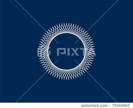 Spirograph abstract element on blue background.... - Stock Illustration ...