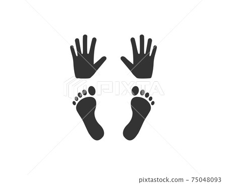 Human hand foot icon, print. Vector illustration. - Stock Illustration ...
