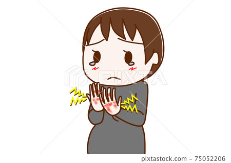 Pregnant woman with severe rough hands and... - Stock Illustration ...