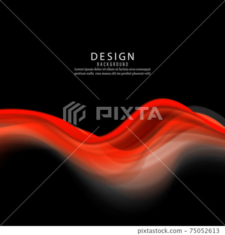 Abstract color red wave design element on black... - Stock Illustration ...
