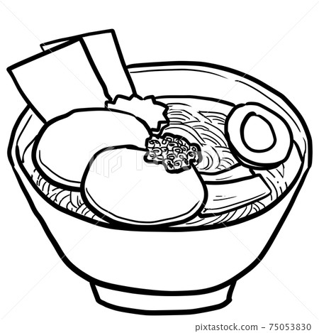 Realistic ramen line art - Stock Illustration [75053830] - PIXTA