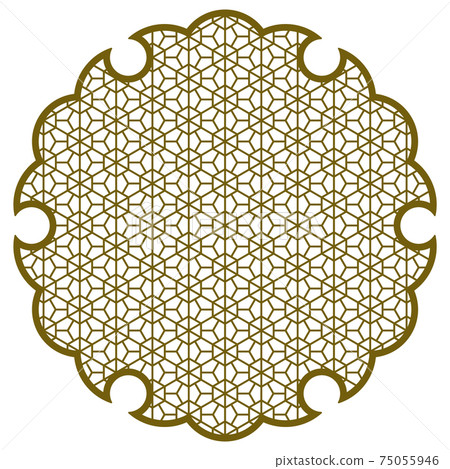 Yukiwa snowflake with pattern in Japanese style... - Stock Illustration ...