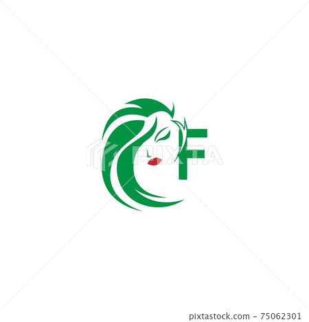 Letter F with woman face logo icon design vector - Stock Illustration ...