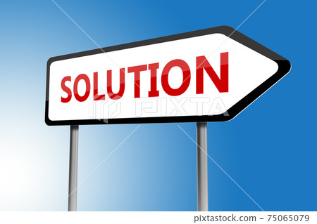 Illustration of solution directions sign - Stock Illustration [75065079 ...
