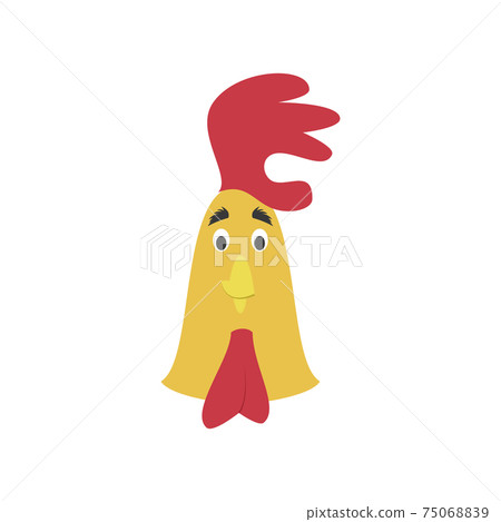 Rooster face in cartoon style for children.... - Stock Illustration ...