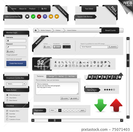 Web Design Website Element Template Button. - Stock Illustration ...