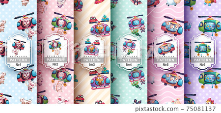 Set cartton character cute animal fish -... - Stock Illustration ...