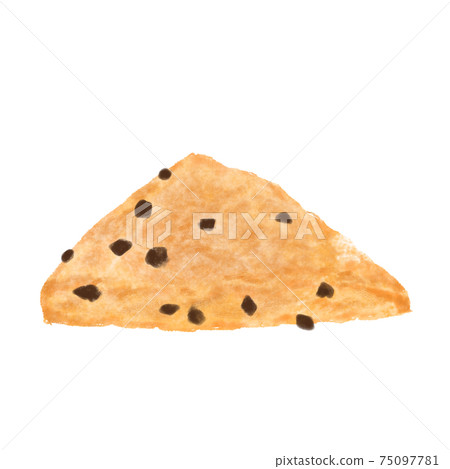 Triangular American chocolate chip scone - Stock Illustration [75097781 ...