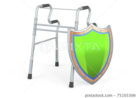 Walking frame with shield, 3D rendering - Stock Illustration [75105306 ...