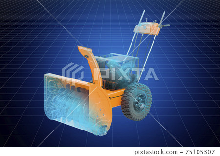 Visualization 3d cad model of snow blower,... - Stock Illustration ...