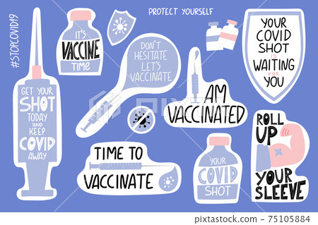 Vaccination lettering set - Stock Illustration [75105884] - PIXTA