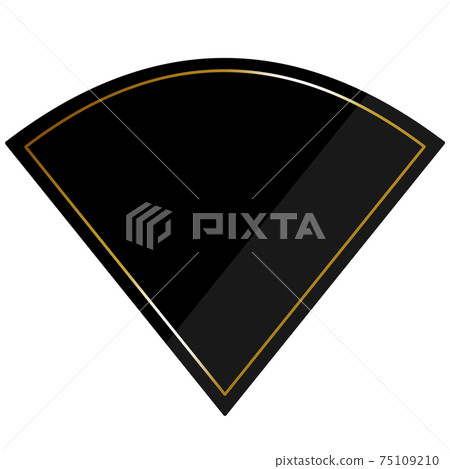 Fan frame black & gold - Stock Illustration [75109210] - PIXTA