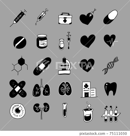 Health vector doodle icons set. Drawing sketch... - Stock Illustration ...