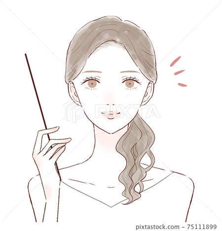 A woman explaining while holding a pointer - Stock Illustration ...