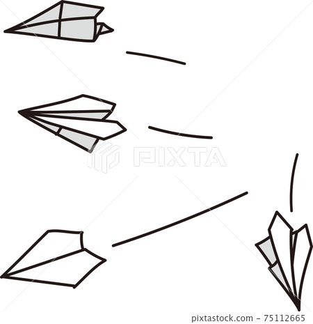 Paper airplane, various angles, illustration set - Stock Illustration ...