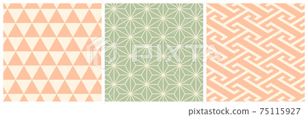 Asian asanoha seamless pattern with hemp leaves. - Stock Illustration ...