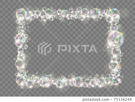 Square frame made of soap bubbles. - Stock Illustration [75116244] - PIXTA