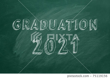 Graduation 2021. Lettering in a school greenboard - Stock Illustration ...