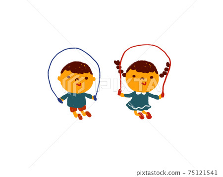 Two people jumping rope - Stock Illustration [75121541] - PIXTA